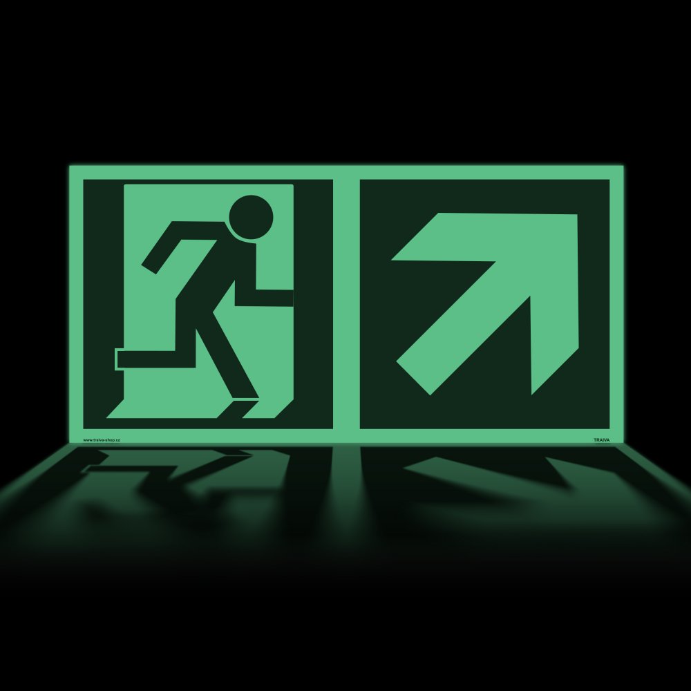 Emergency exit (top right) EN ISO 7010 | E-safetyshop.eu