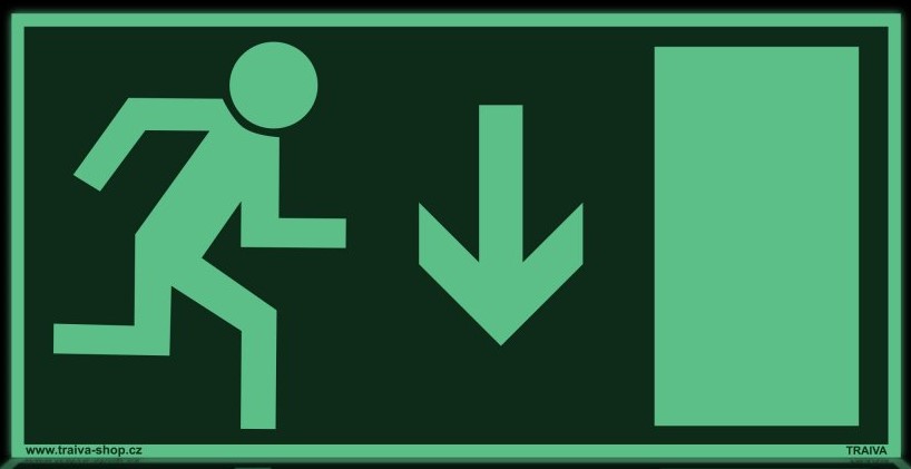 Escape exit sign (above the door) - Version: Samolepka 200 x 100 mm tl ...