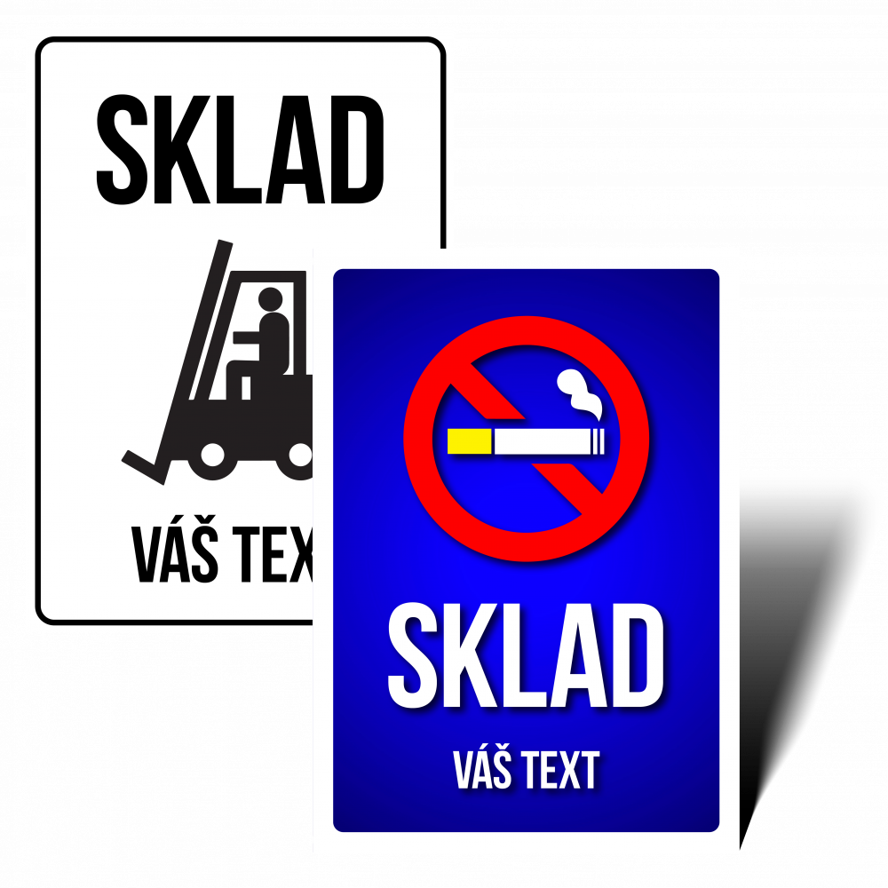 Označení skladů a kanceláří s vlastním textem | E-safetyshop.eu