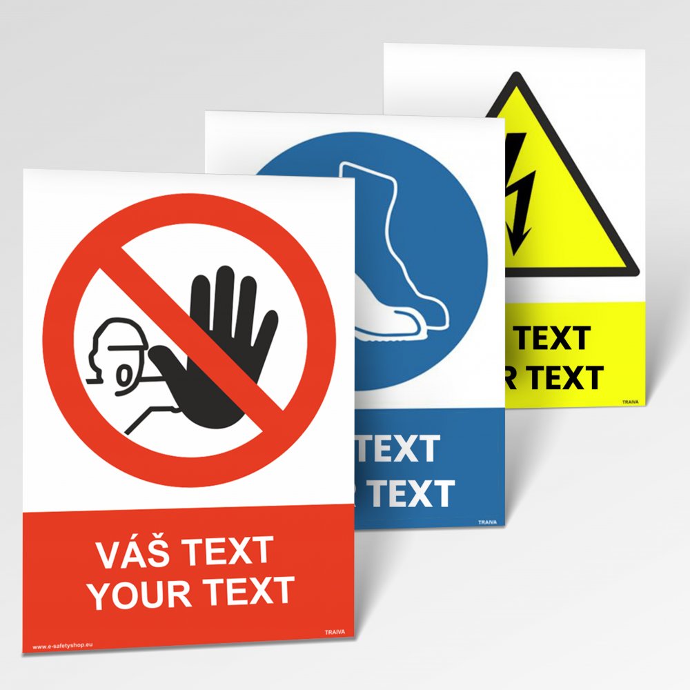 Custom signs with your own text | E-safetyshop.eu