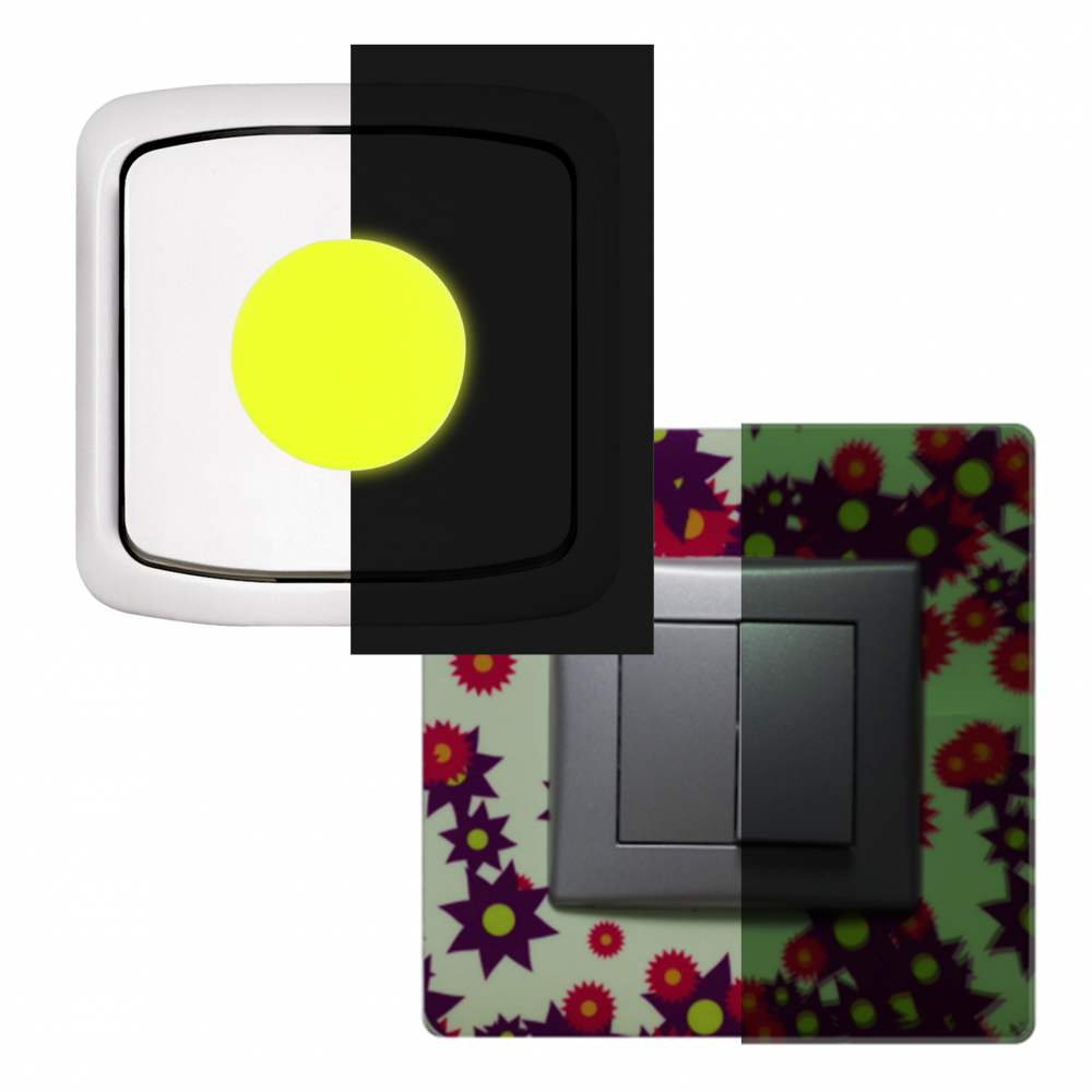 Luminous frames and stickers for light switches | E-safetyshop.eu