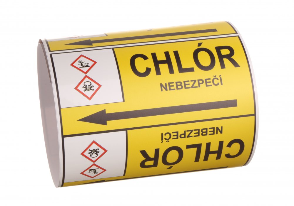 Páska na značenie potrubia Signus M25 - CHLÓR | E-safetyshop.sk