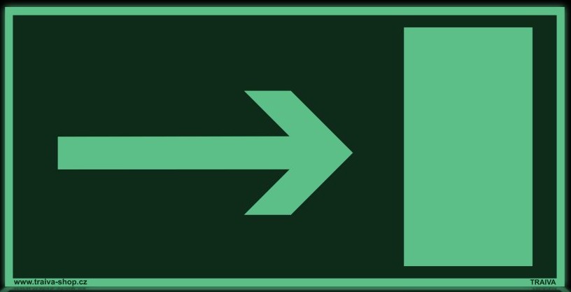 Escape route sign (two-way use) - Version: Plast 200 x 100 mm tl. 1.1 ...